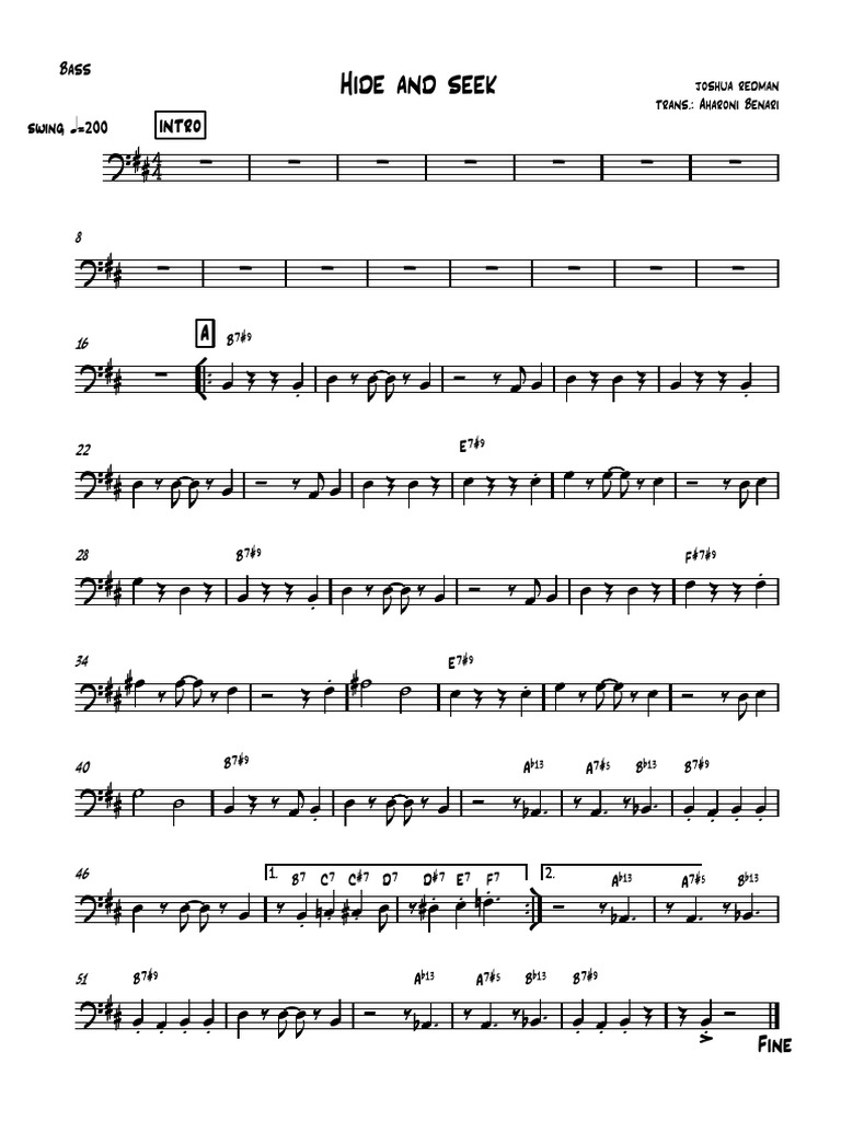 Hide and Seek - Bass | PDF