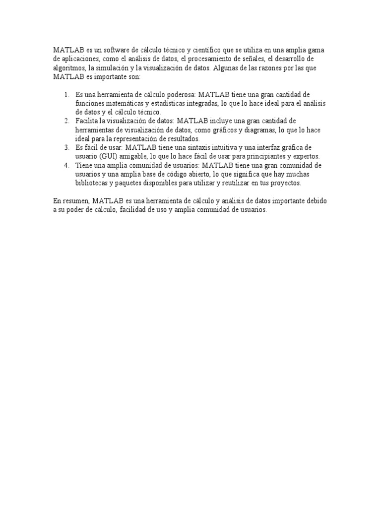 Ventajas de MATLAB | PDF