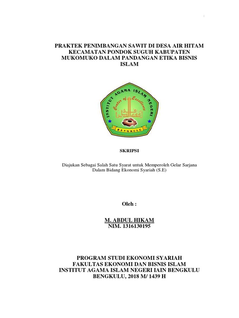 Praktek Penimbangan Sawit Di Desa Air Hitam Kecamatan Pondok Suguh ...
