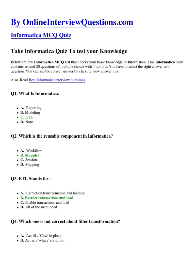 Informatica MCQ | PDF | Computer Science | Software