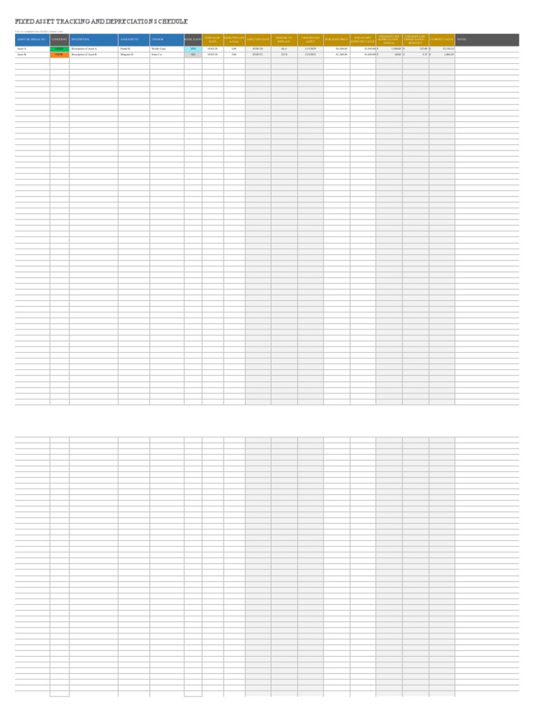 IC Fixed Asset Tracking Template and Depreciation Schedule 11576 | PDF ...