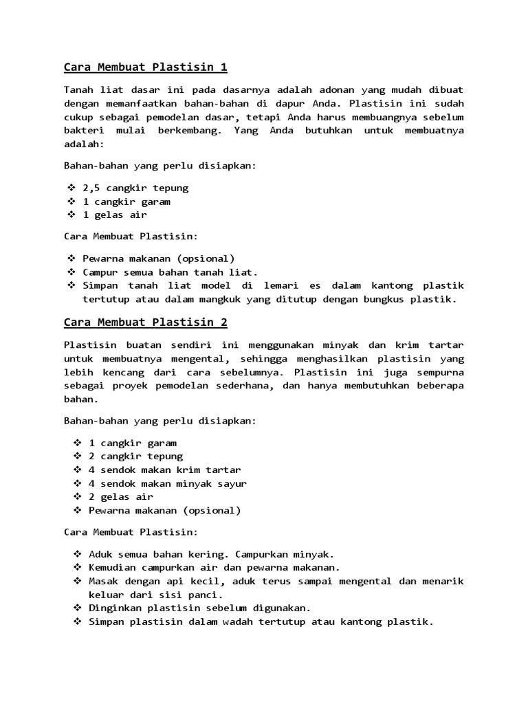 Panduan Lengkap Membuat Plastisin | PDF