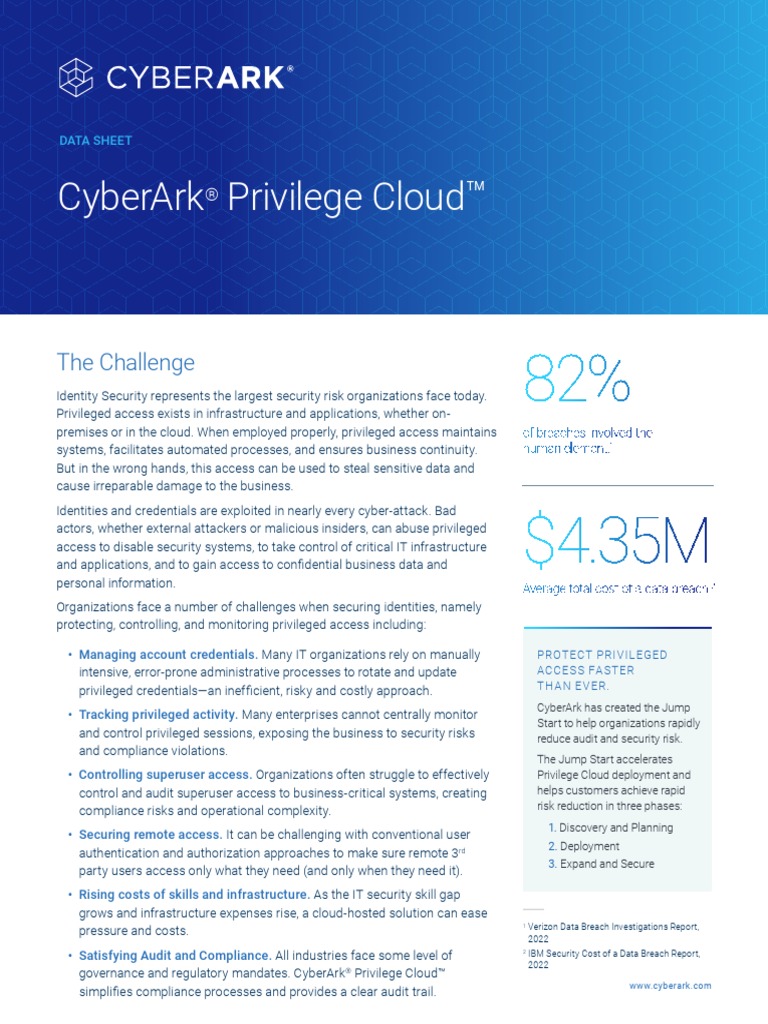Cyberark Privilege Cloud Datasheet | PDF | Cloud Computing | Security