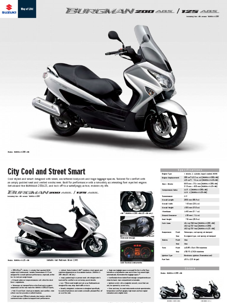 Burgman 200 | PDF | Anti Lock Braking System | Car Body Styles