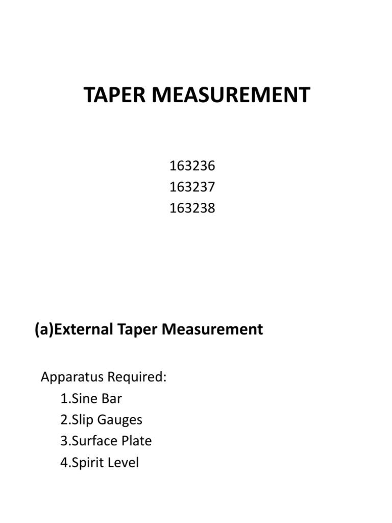 1.Taper Measurement | PDF