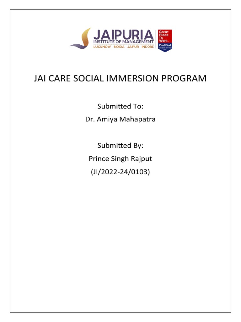 Prince Singh Rajput Report | PDF | Sustainable Development | Economy ...