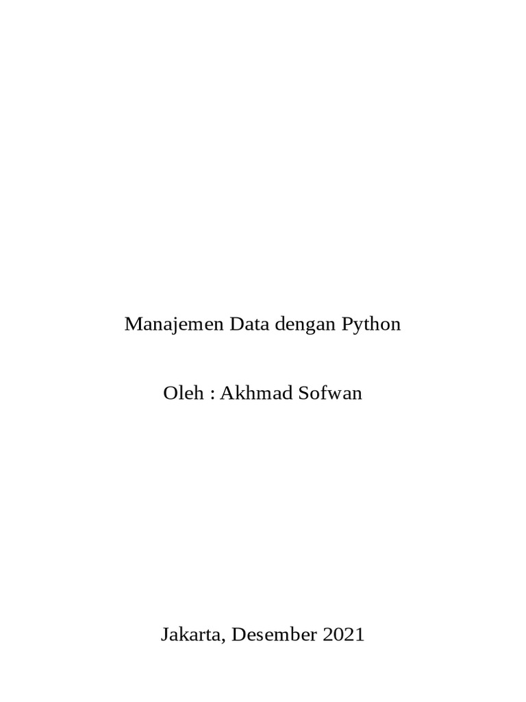 Draft - Manajemen Data Dengan Python | PDF