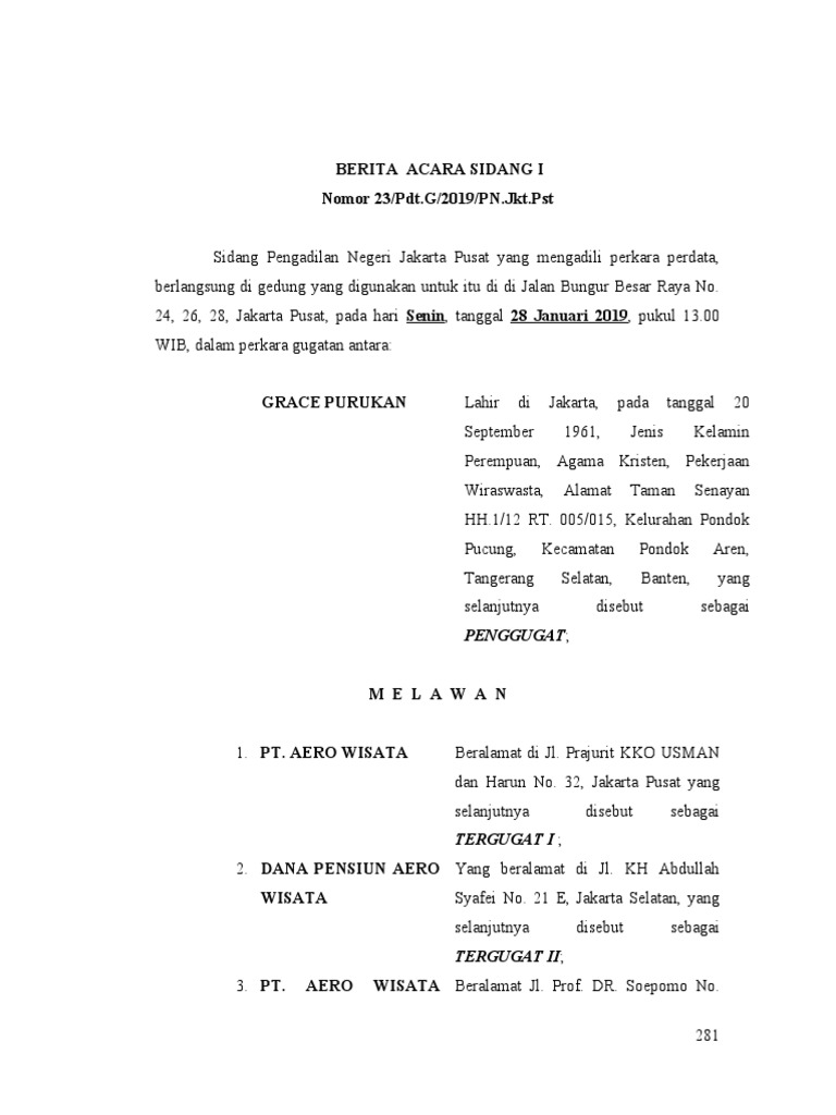 Contoh Berita Acara Sidang | PDF