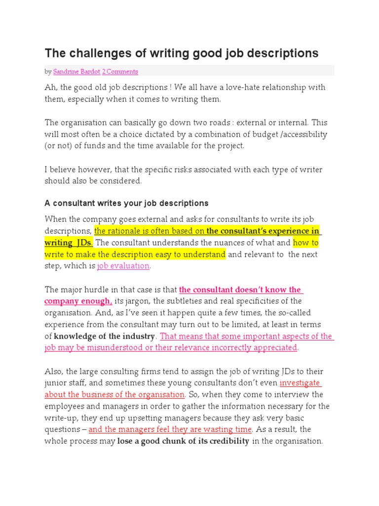 Writing Effective Job Descriptions | PDF | Cost Of Living | Salary