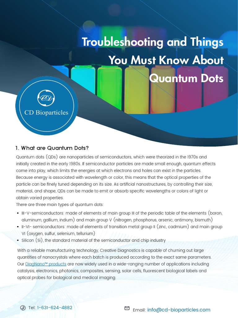 Troubleshooting and Things You Must Know About Quantum Dots | PDF | Semiconductors | Materials