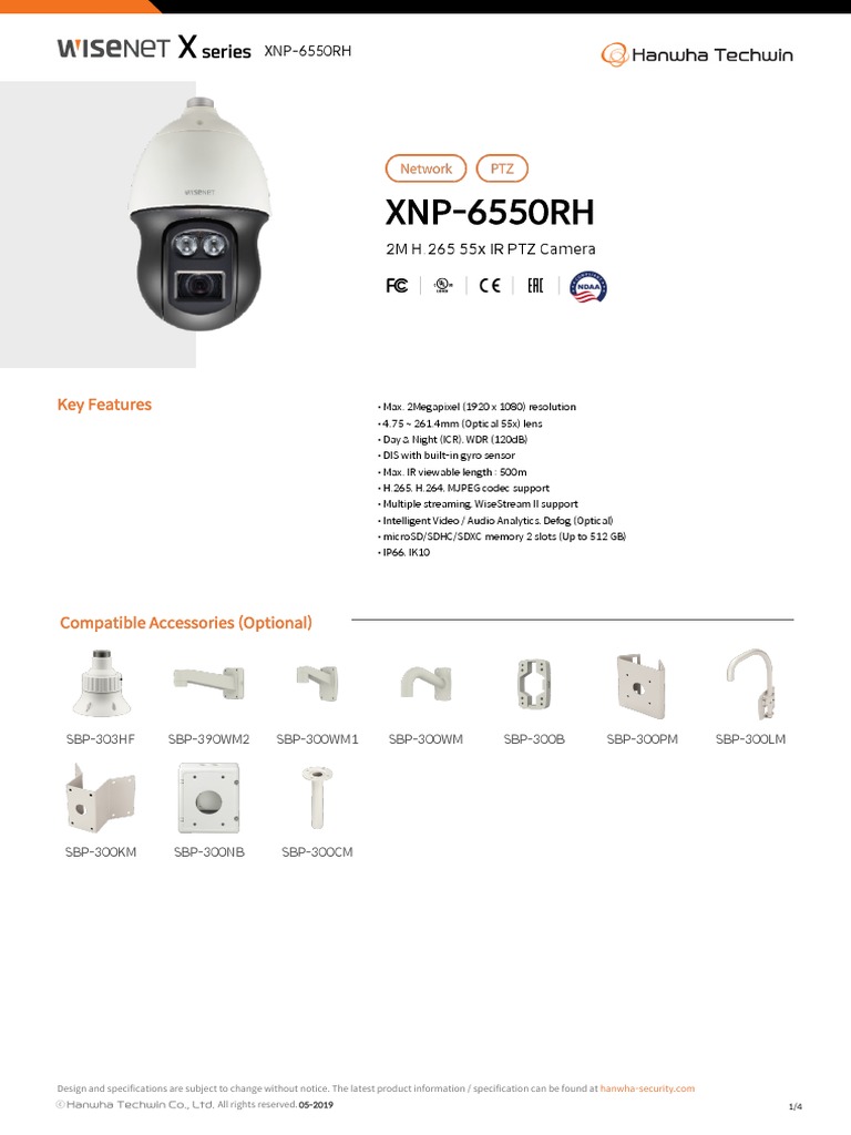 DataSheet XNP-6550RH EN | PDF | Camera Lens | Zoom Lens