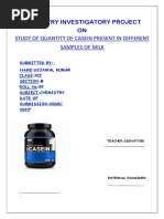 Study of Quantity of Casein Present in Different Samples of Milk (Chemistry Investigatory ...