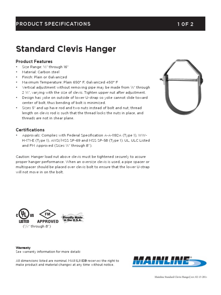 Clevis Hangers Combined | Download Free PDF | Pipe (Fluid Conveyance ...