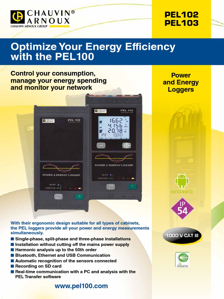 Chauvin Arnoux PEL 102-103 Power and Energy Loggers | PDF | Electric Power Distribution ...