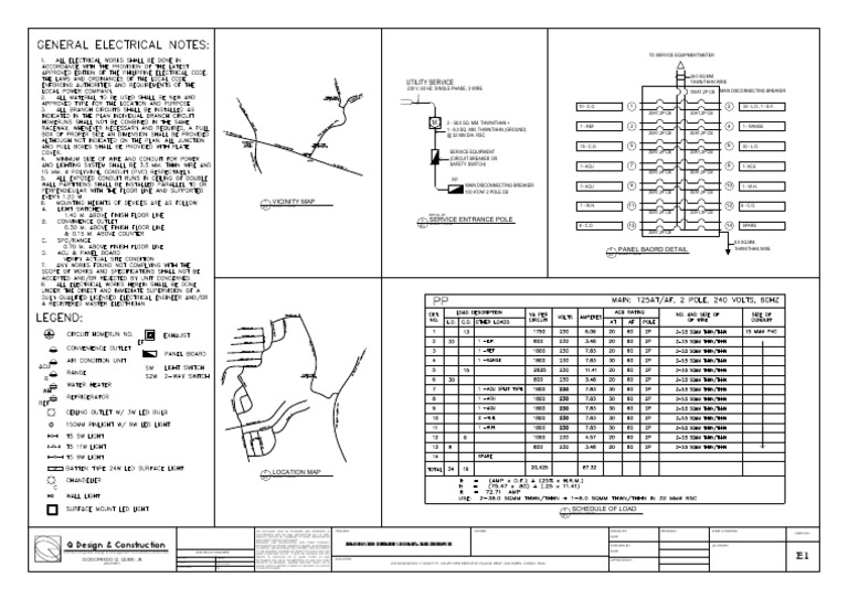 Utility Service: Vicinity Map Service Entrance Pole | PDF | Design ...