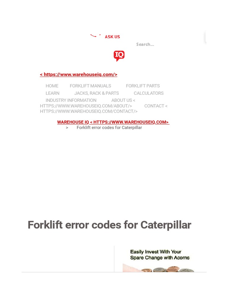Forklift Error Codes For Nissan | PDF | Secondary Sector Of The Economy ...