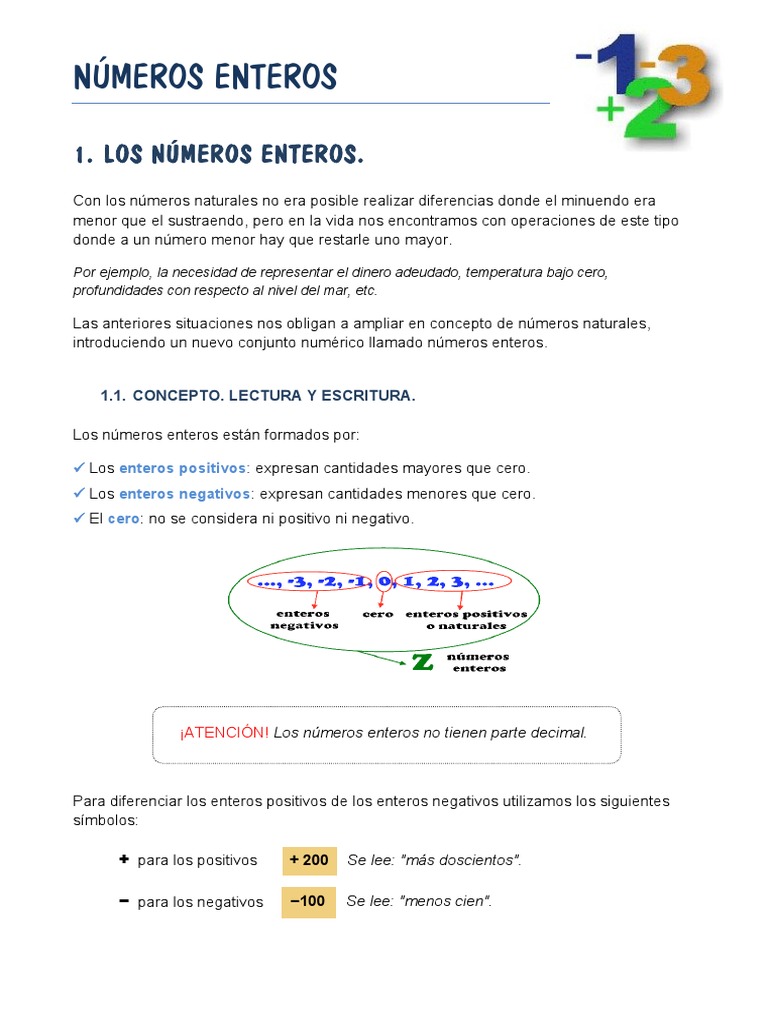 Enteros | PDF | Entero | Sistema de coordenadas Cartesianas
