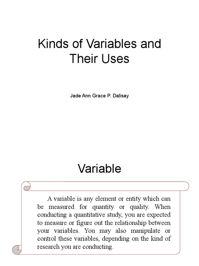 Kinds of Variables and Their Uses | PDF | Level Of Measurement ...