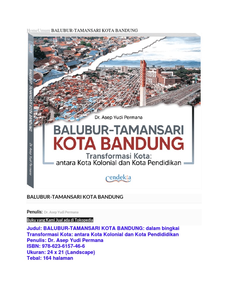 Buku Balubur Tamansari Kota Bandung Penulis Dr. Asep Yudi Permana | PDF