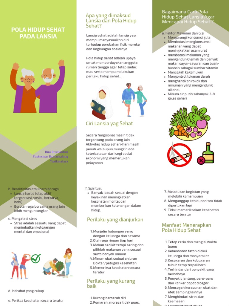 LeafletPOLA HIDUP SEHAT PADA LANSIA | PDF