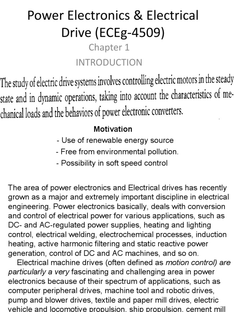 Power Electronics & Drives Intro | PDF | Electric Motor | Power Electronics