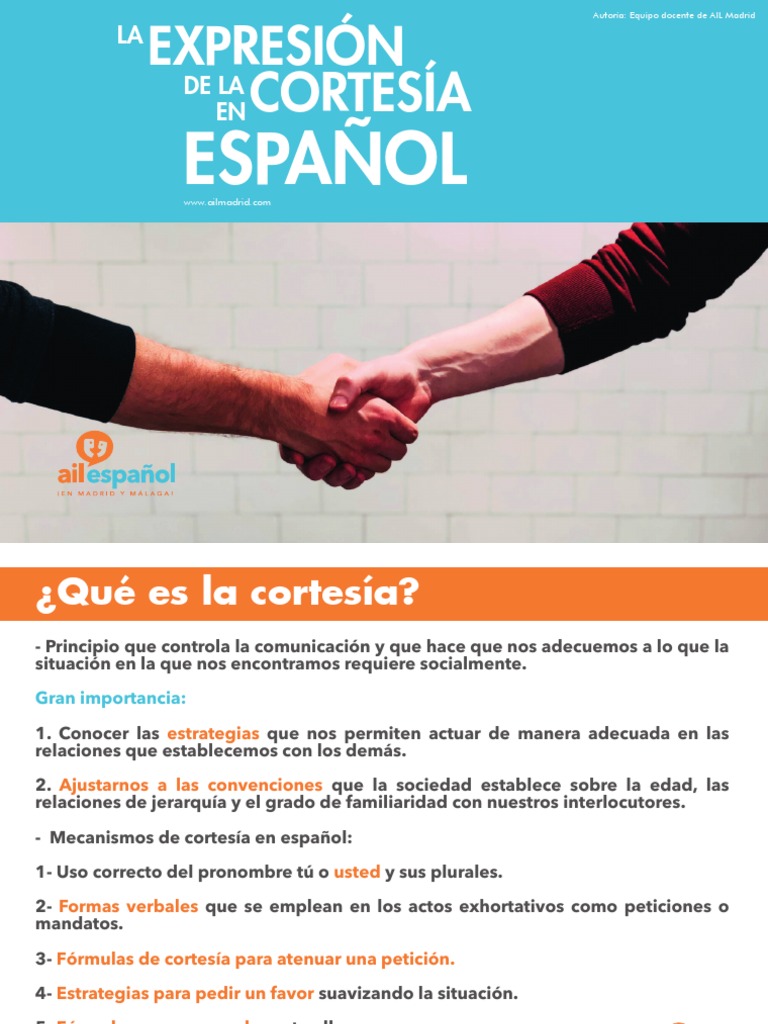 Presentacion Taller Espanol Expresar Cortesia | PDF | Verbo | Gramática