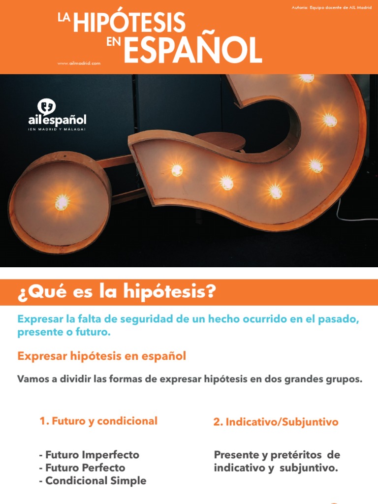 Expresar Hipótesis en Español | PDF