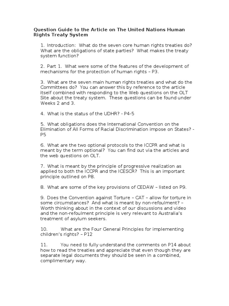 An Introduction to the United Nations Human Rights Treaty System ...