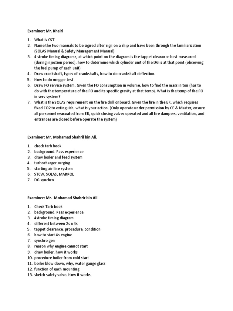 ORAL Past Question | PDF | Internal Combustion Engine | Diesel Engine