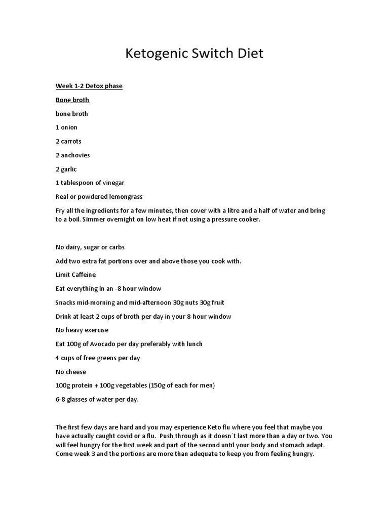 The Ketogenic Switch Diet: A Two Week Detox Plan and Recipes for the ...