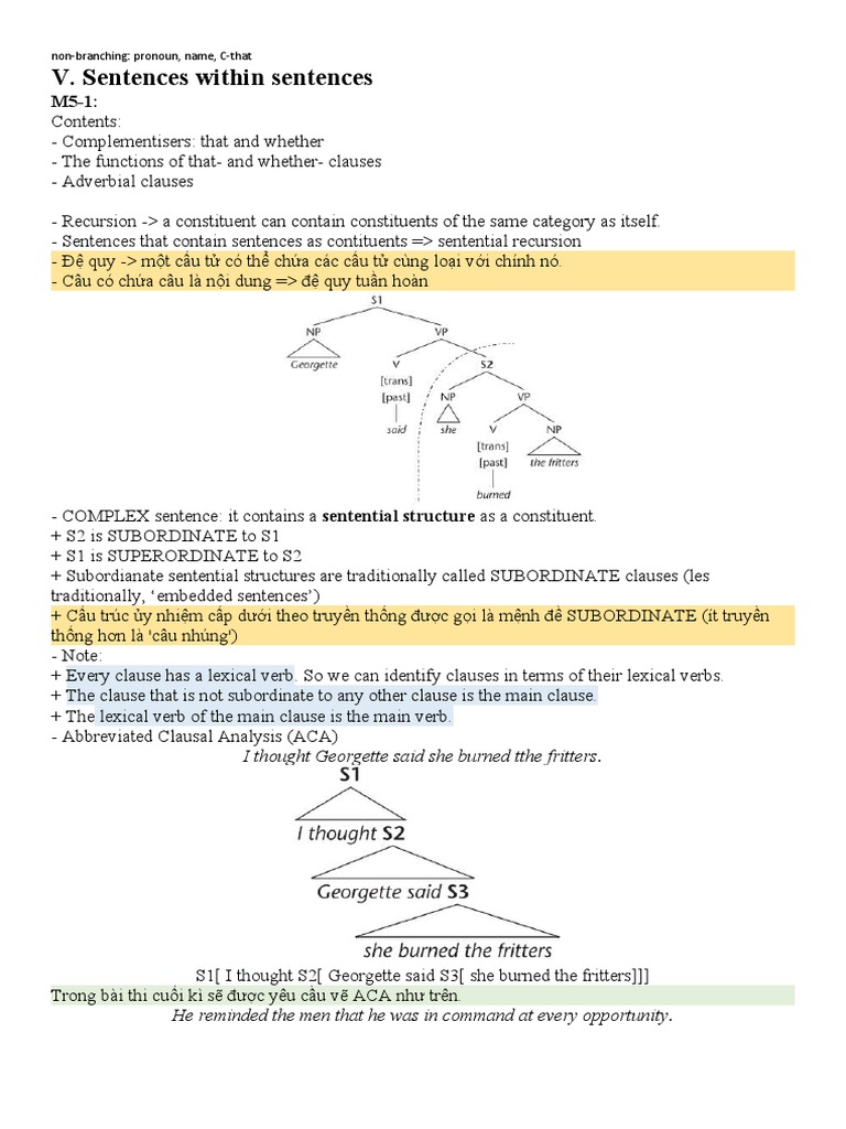 Bài So N - Syntax Lesson 5 | PDF | Clause | Semantic Units