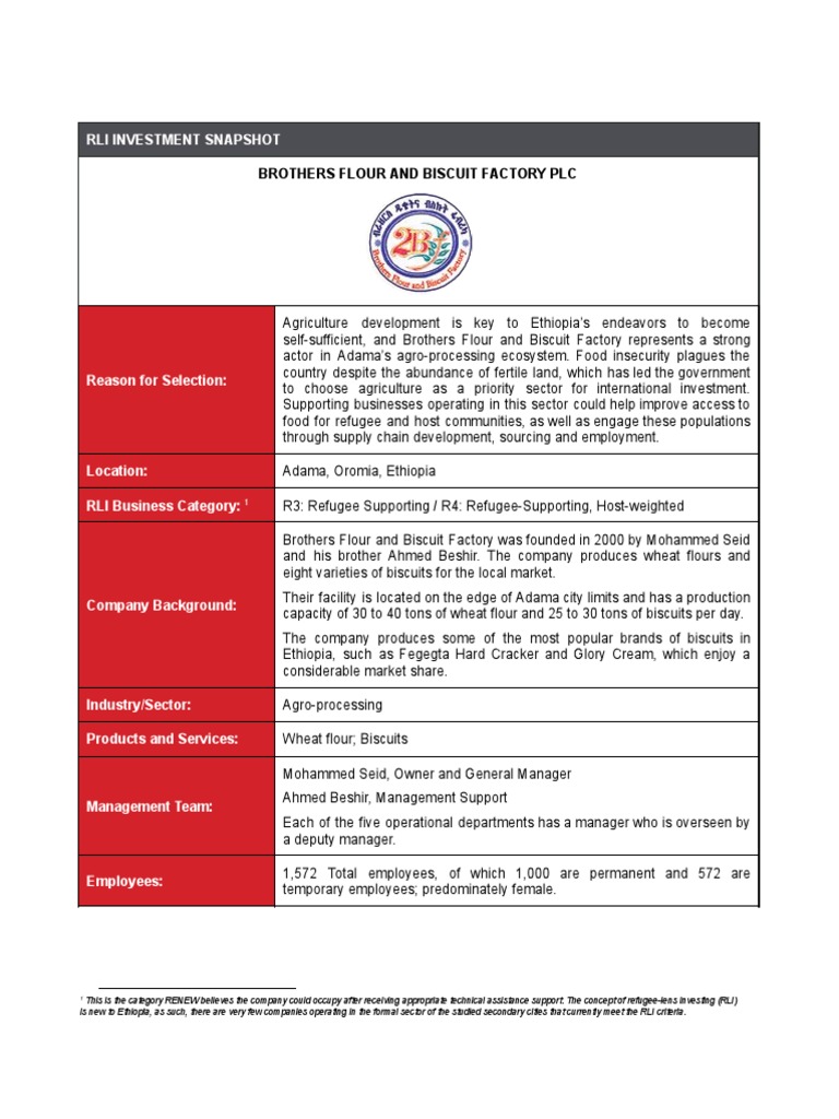 Investment Snapshot Adama Brothers Flour and Biscuit PLC | PDF | Wheat ... Investment Snapshot Adama Brothers Flour and Biscuit PLC | PDF | Wheat ...