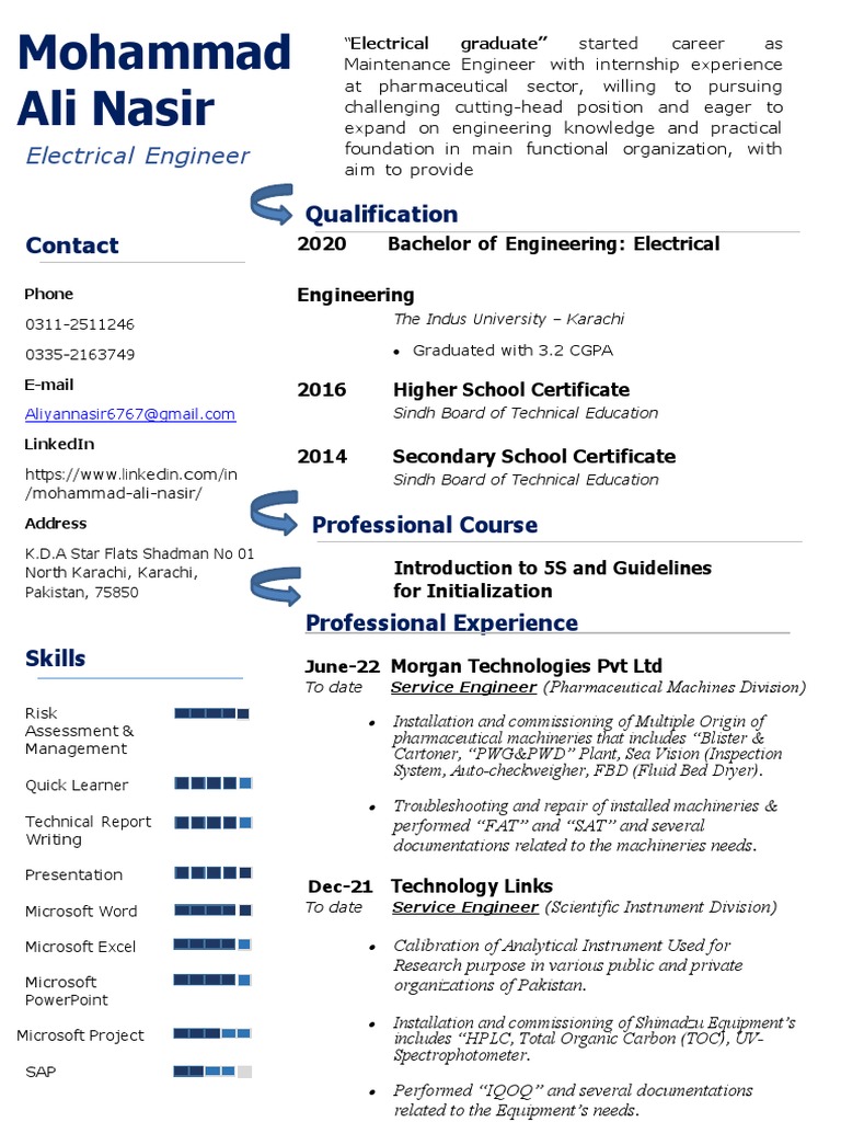 Mohammad Ali Nasir (Resume) | PDF | Engineering | Engineer