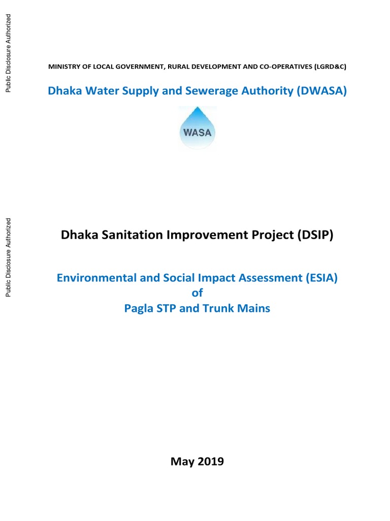 Environmental and Social Impact Assessment of Pagla STP and Trunk Mains | PDF | Environmental ...