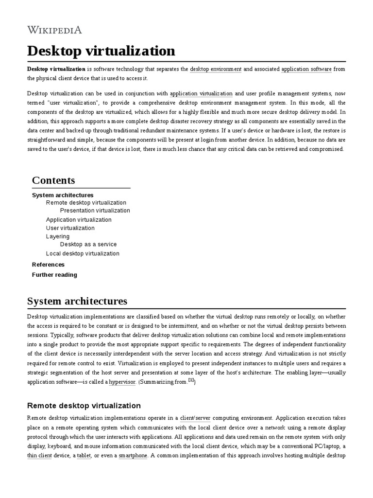 Desktop Virtualization | PDF | Desktop Virtualization | Virtualization