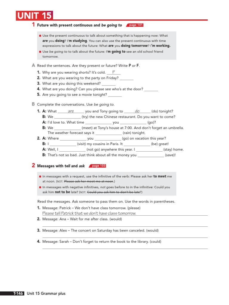Int 1 - 5th Ed Grammar Plus Unit 15 | PDF