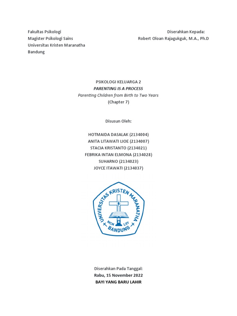 PSIKEL 2 - Chapter. 7 (Parenting Children From Birth To Two Years ...