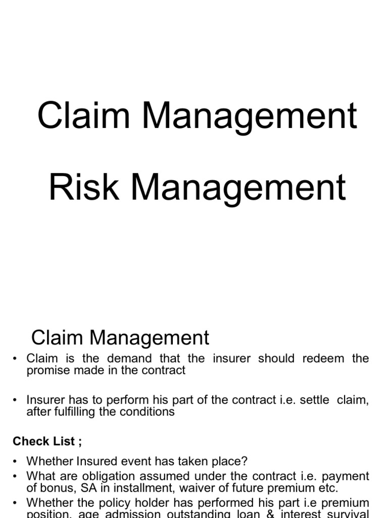 Claim Management | PDF