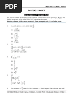 VMC Sose Jee Mains - 1 (Question Paper) | PDF | Mole (Unit) | Force