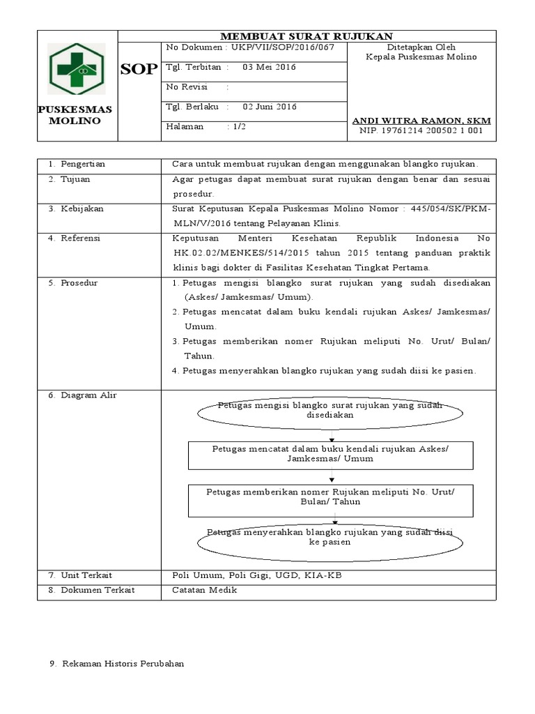SOP Membuat Surat Rujukan | PDF | Pengelolaan Keuangan & Uang | Sains ...