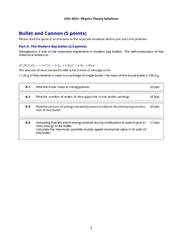 IJSO 2021 Physics and Chemistry Solutions | PDF | Dominance (Genetics) | Glucose