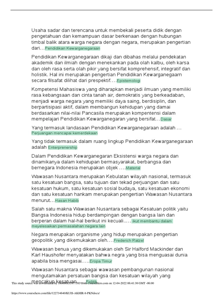 Kuis Akhir 8 PKN | PDF