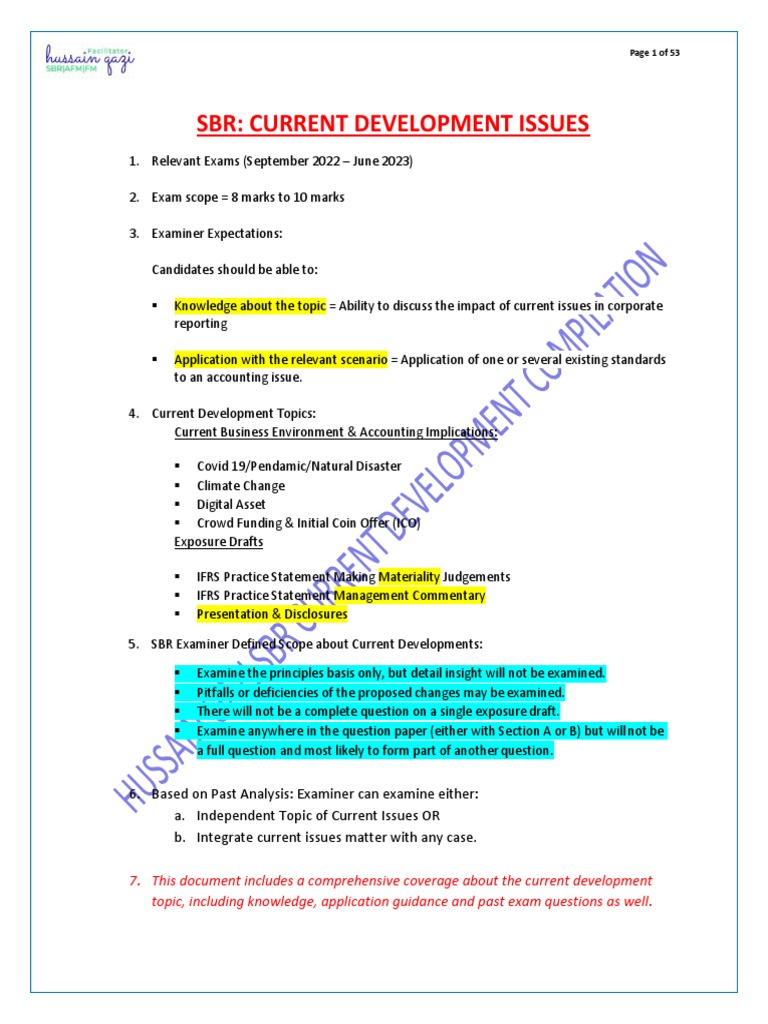 SBR Current Development S22 TO J23 | PDF | Fair Value | International ...