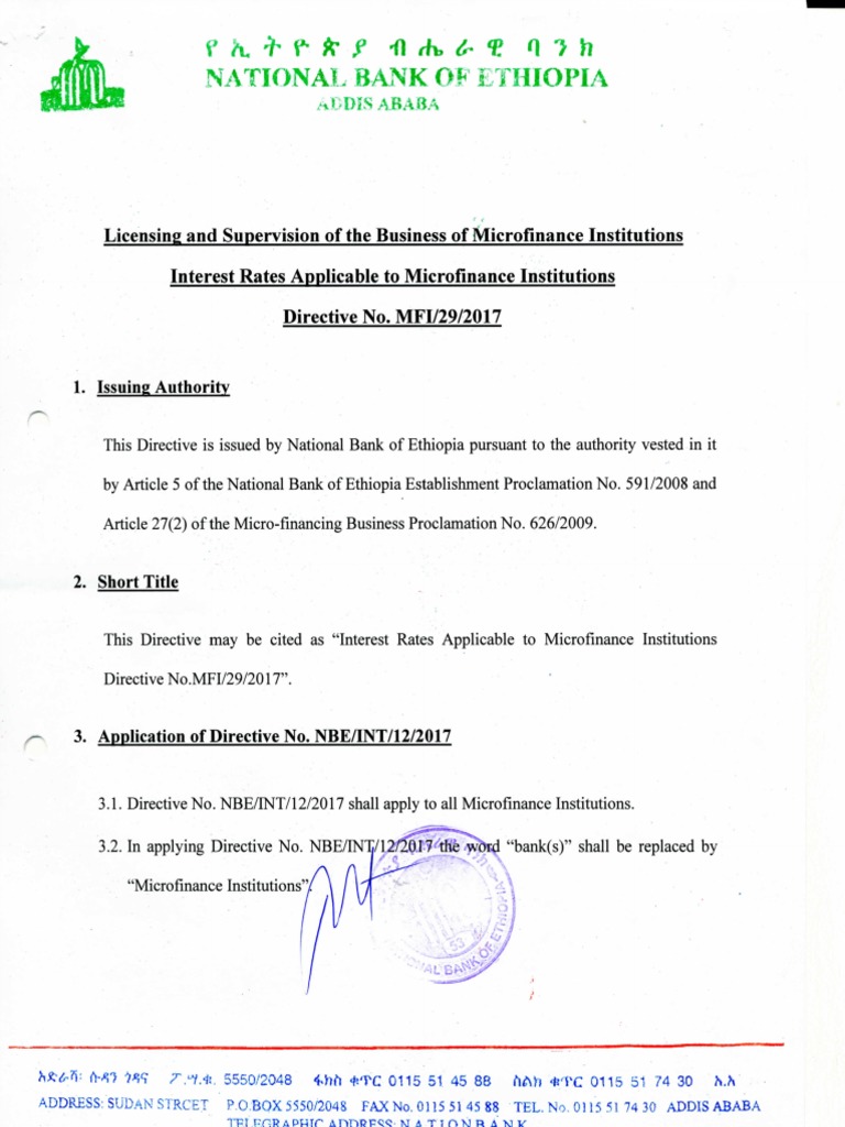 Ethiopian Microfinance Interest-Rate | PDF