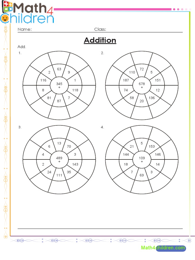 Addition Circle Drill 002 | PDF