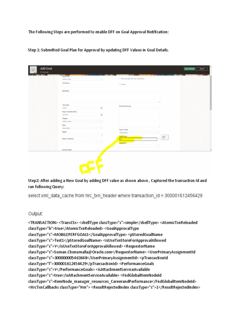 Enable DFF for Goal Approval Process | PDF | Information Technology ...