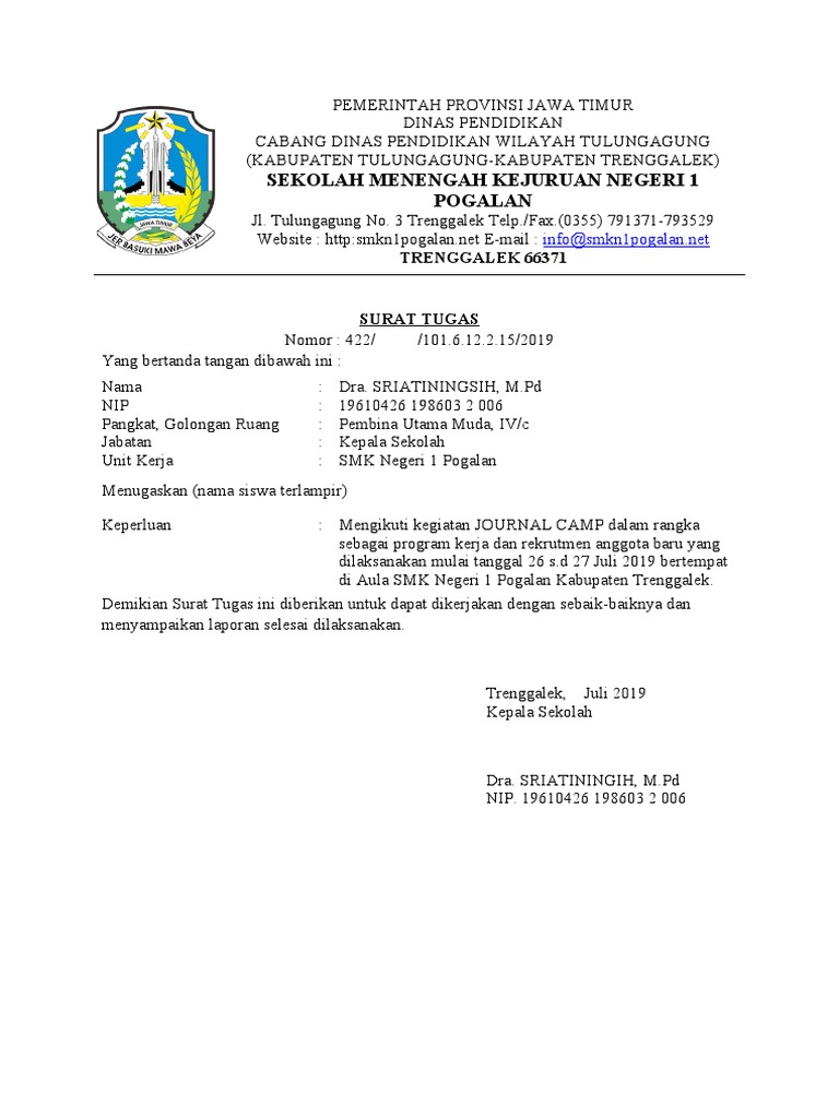 Surat Tugas Dinas | PDF