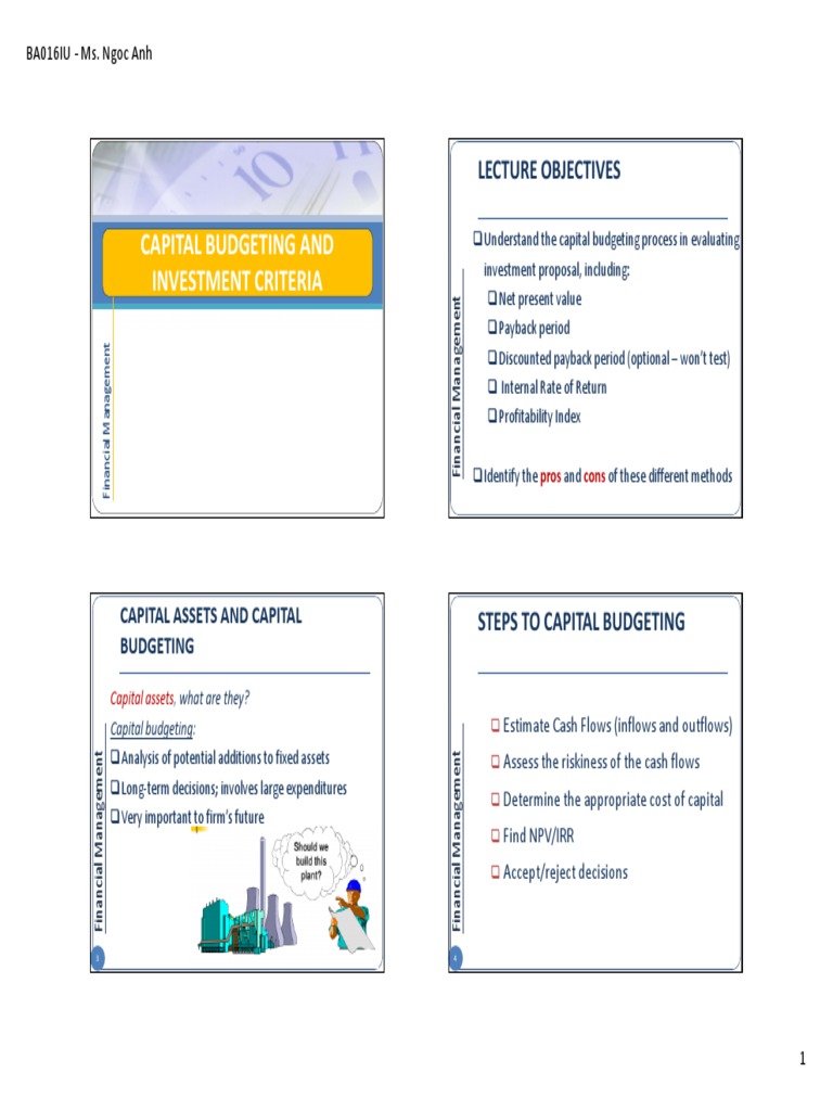 Lecture 6 Part 1 - Stu - Capital Budgeting and Investment Criteria (Compatibility Mode) | PDF ...