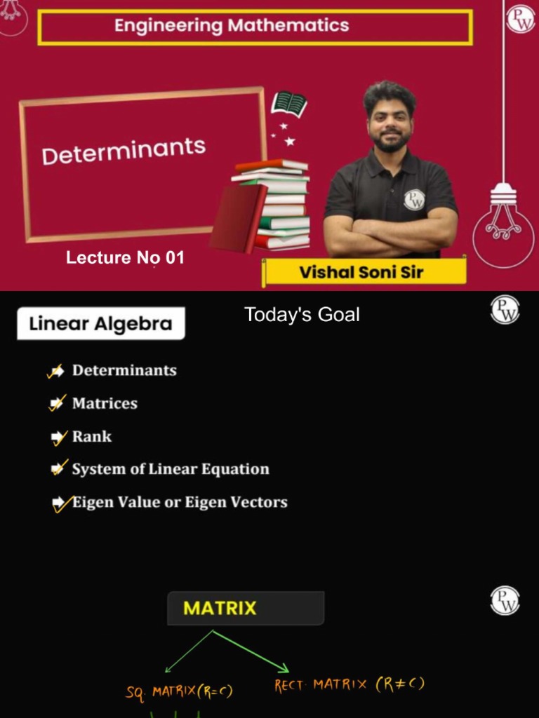 Linear Algebra Lets Play With Determinant (Lec-01) Class Notes (GATE ... Linear Algebra Lets Play With Determinant (Lec-01) Class Notes (GATE ...