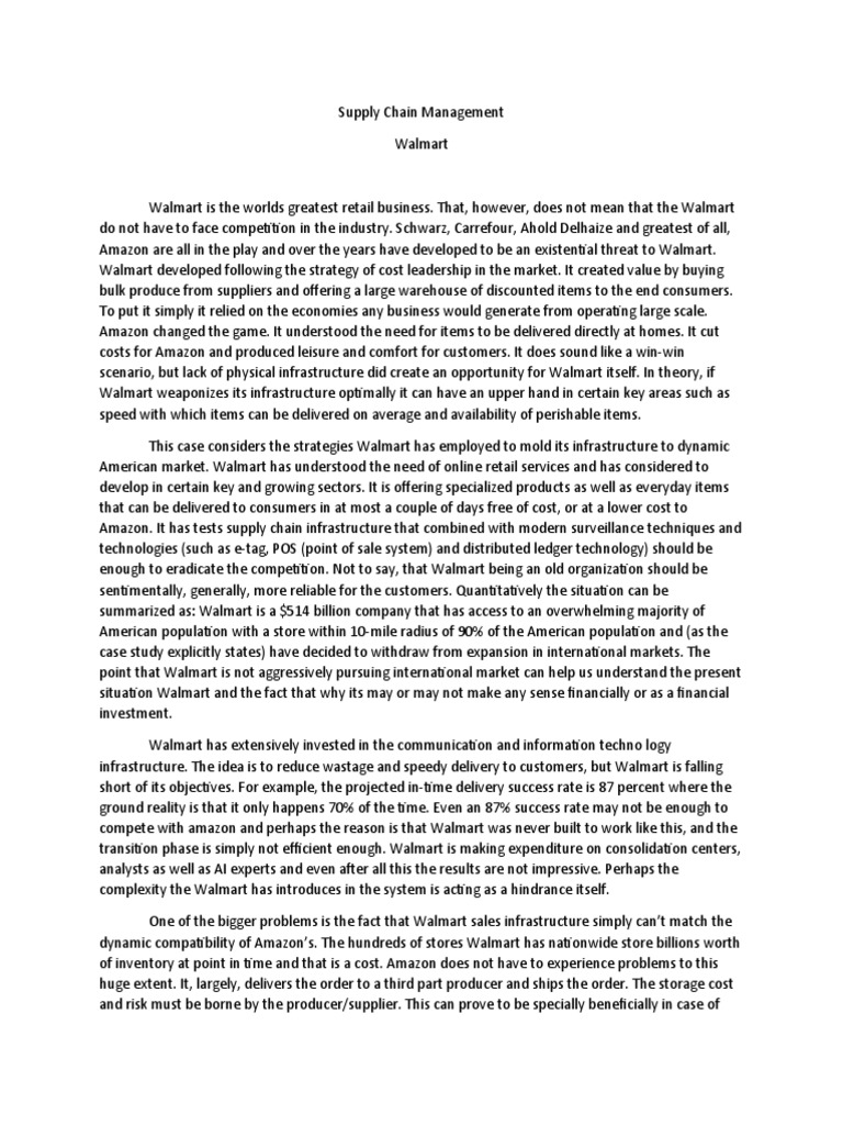 Case Study Walmart | PDF | Walmart | Inventory